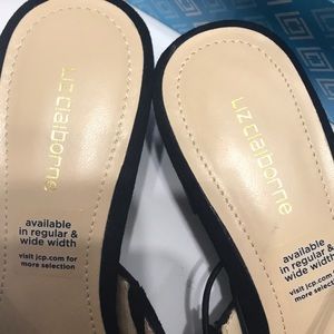 Liz Claiborne | Shoes | Liz Claiborne Black Slipon Sandals New | Poshmark